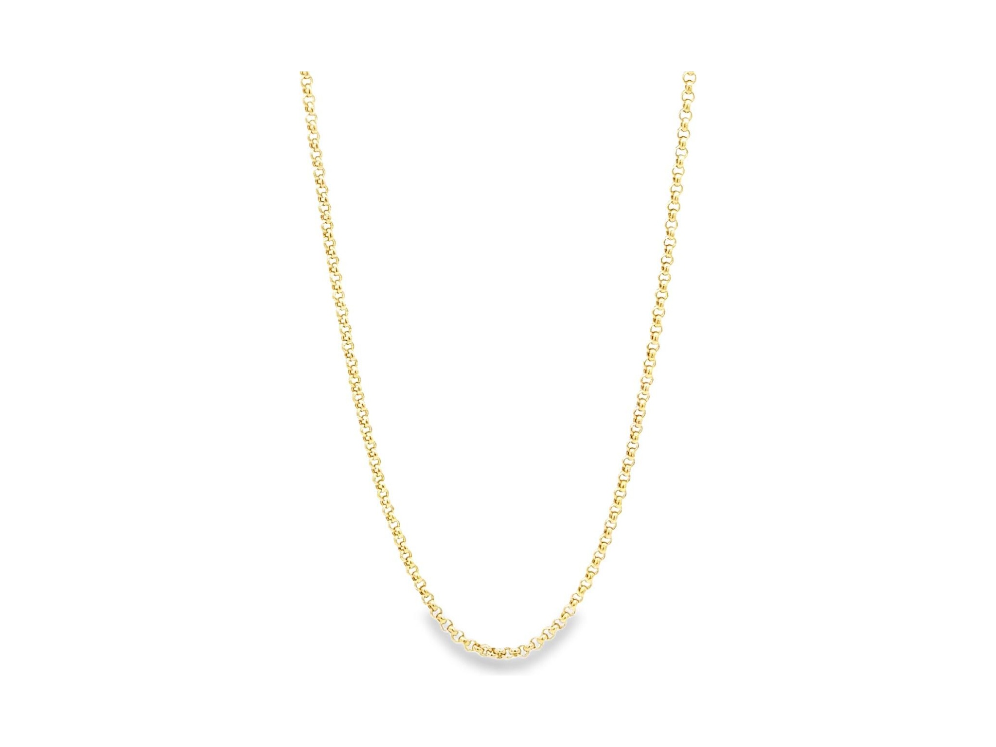 18K Yellow Gold Rolo Chain Necklace – 20 Inches