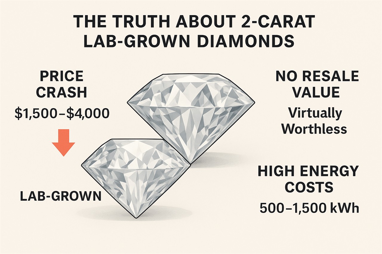 Lab-Grown vs Natural Diamonds: What 2-Carat Prices Reveal in 2025